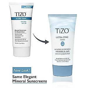TIZO Ultra Zinc Body Face Sunscreen Tinted SPF 40, 3.5 oz