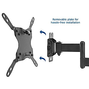 VIVO Full Motion TV Wall Mount for 13 to 42 inch Flat Plasma Screens, VESA Bracket Stand with Tilt and Swivel, Black, MOUNT-VW06