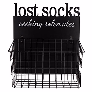 Creekview Home Emporium Lost Socks Seeking Soulmates Basket Sign - Missing Sock Bin Lost Socks Basket for Laundry Room