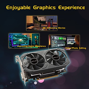 SAPLOS Radeon RX 560 4GB GDDR5 128-bit, HDMI DisplayPort DVI-D, Graphics Card for PC, Dual Air Cooling, Computer GPU Video Card Gaming, DirectX 12