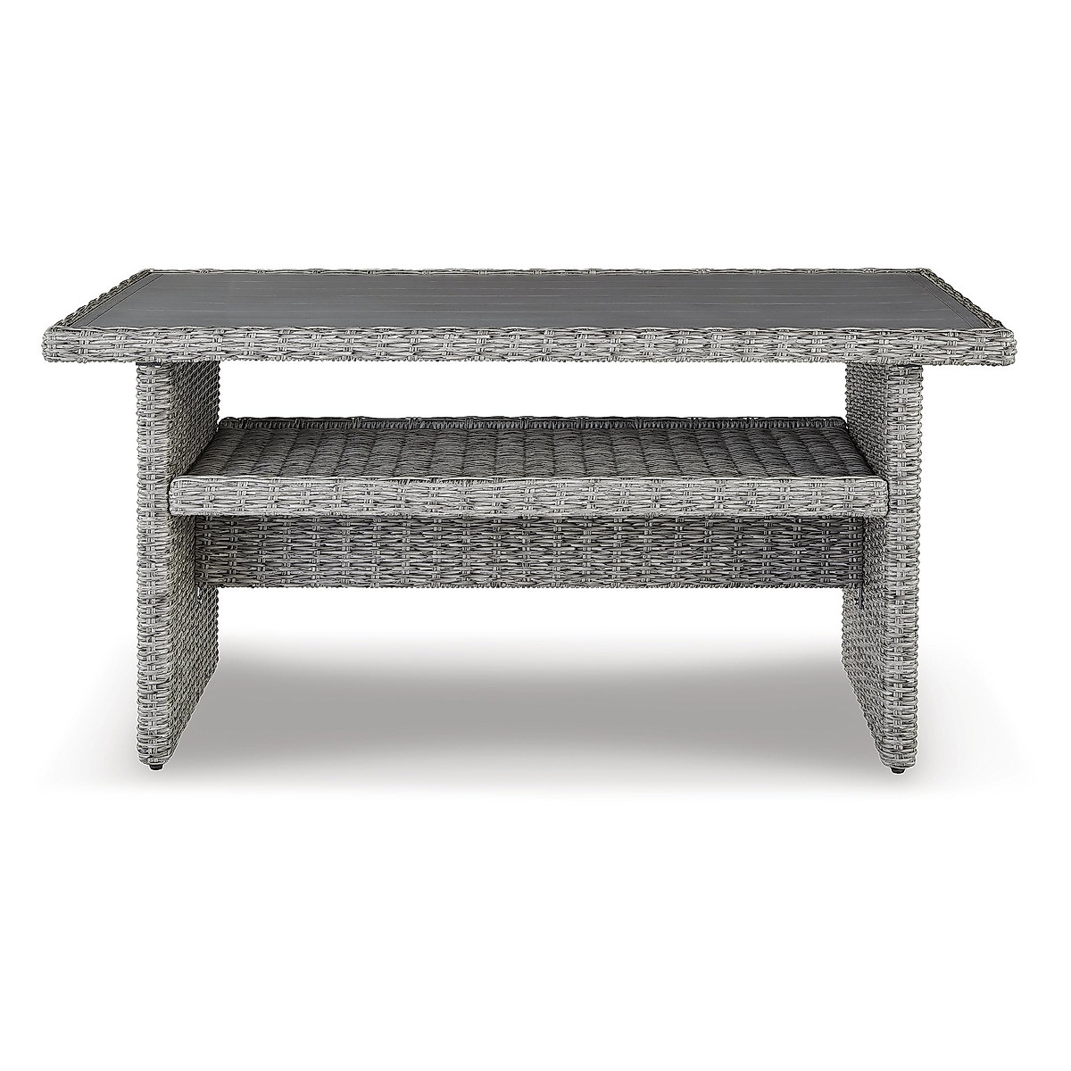 Signature Design by Ashley Naples Beach Contemporary Outdoor Rectangle Multi-Use Table, Light Gray