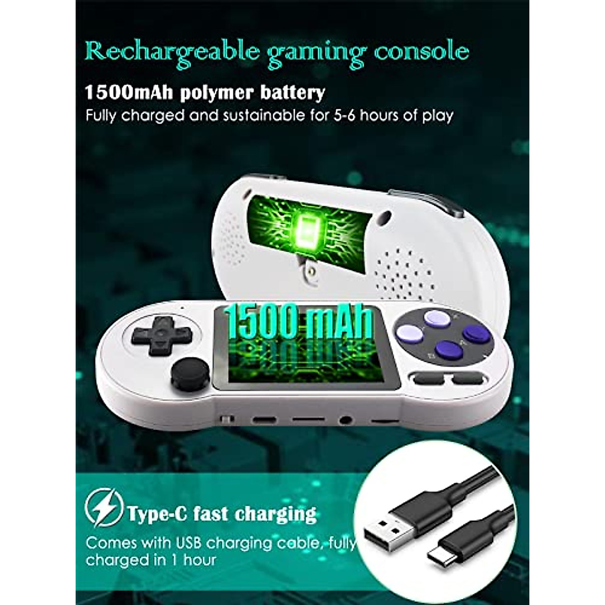 Fadist Handheld Game Console, Portable Retro Game Console, Built in 6000+ Classic Games,3.0 inch IPS Screen,Support for 2 Player,Connecting to TV， Ideal Gift for Kids, Adult, Friend, Lover