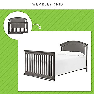 CC KITS Full-Size Conversion Kit Bed Rails for Million Dollar Baby Ashbury, Durham, Etienne, Foothill, Louis & Wembley Cribs (Manor Grey/Slate)