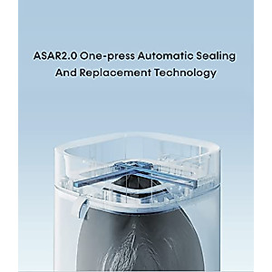 TOWNEW T Air Lite(T02B) Self-Sealing 4.4 Gallon Waste Bin | No Lid Waterproof Motion Sense Activated Garbage Bin | Smart Home Electric Trash Cans - White x1 Refill Ring Included (Up to 25 Bags)