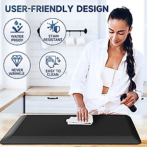4/5 Inch Thick Mat Anti Fatigue Rugs Kitchen Decor Non-Slip, Stain Resistant, Waterproof Desk Mat for Office, Workshop, Black, 17'' x 28''