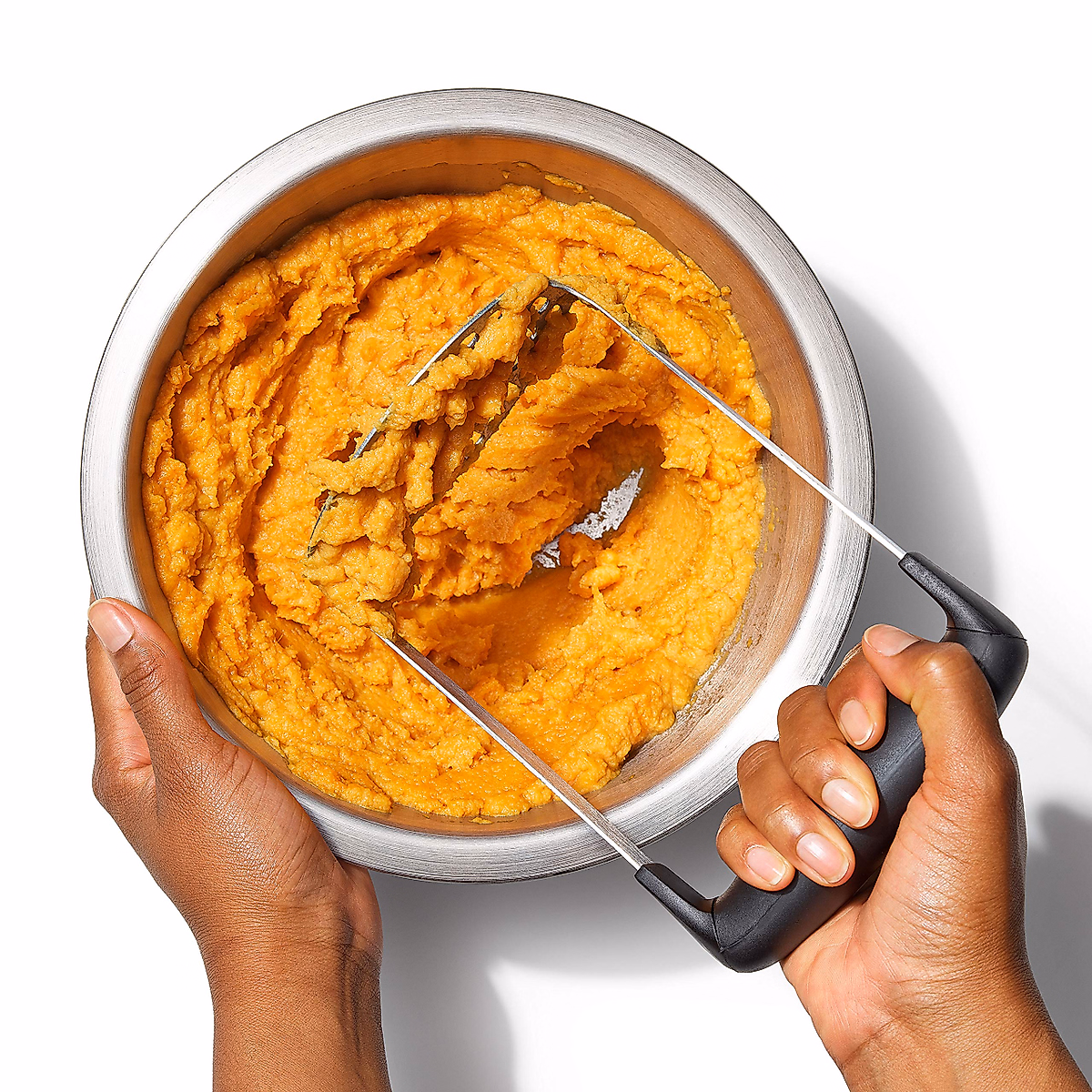 OXO Good Grips Stainless Steel Smooth Potato Masher, Black/Silver