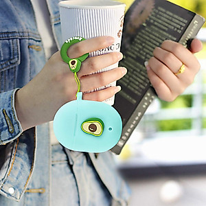 Newseego for Google Pixel Buds 2(2020) Case, Cute 3D Funny Protective Cover Soft Silicone Cartoon Shockproof Case for Google Buds 2 with Keychain Fashion Design Support Wireless Charging-Avocado