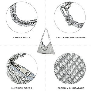 YIKOEE Glitter Rhinestone Purse Crystal Evening Clutch Bag