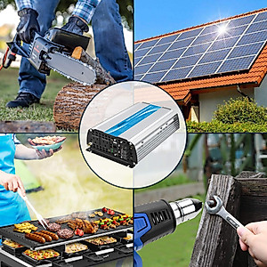 1200W Power Inverter DC12 Volt to AC 120 Volt with 20A Solar Charge Controller and Remote Control & USB Port for RV Truck Solar System