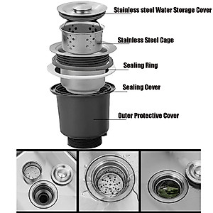 Commercial Restaurant Sink Utility Sink Stainless Steel Free-standing Kitchen Sink Set Single Bowl w/ Faucet & Drainboard for Laundry Garage Camping 80x50x80cm/31.5x19.7x31.5in Right