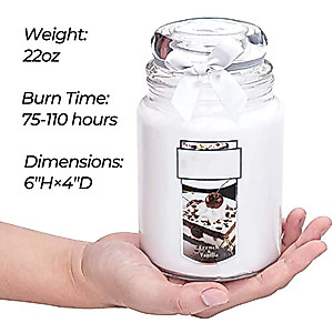 Decorlife 2-Pack Large French Vanilla Scented Candle Jars with 2 Wicks, 22 oz Each, Long-Lasting for 110 Hours