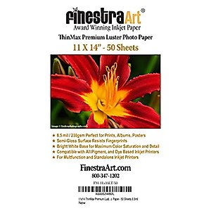 11" X 14" ThinMax Premium Luster Inkjet Photo Paper - 50 Sheets