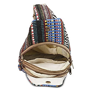 Suman Enterprises Hemp Sling Backpack- Hemp Cross body Bag- Hemp Shoulder Backpack Adjustable Strap for Men & Women (Multi-1)