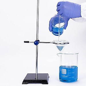 Labasics 2-Pack Glass Heavy Wall Funnel Borosilicate Glass Funnel, Short Stem 120 mm Diameter, 120 mm Stem Length