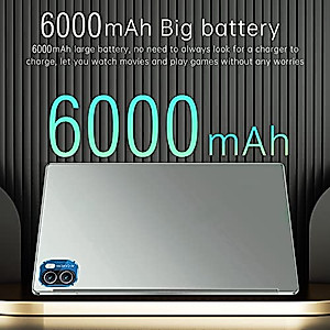 soobu 10.1 Inch Tablet, 8MP 20MP Dual Camera Silver Gray 8-Core CPU 100‑240V Call Tablet for Work (US Plug)