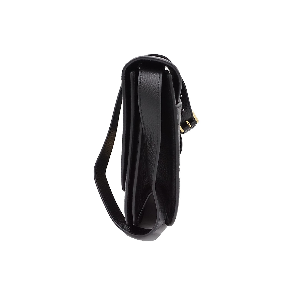 Tory Burch 86838 Black Leather With Gold Hardware Adjustable Strap Women's Britten Saddle Bag