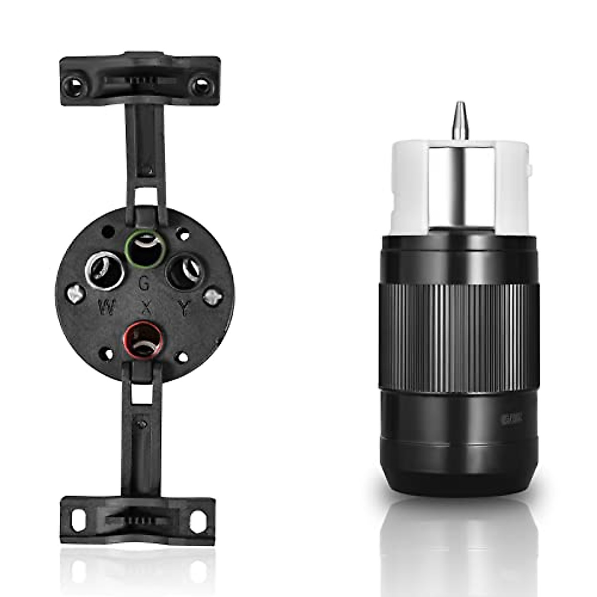 ICARERCASE 50 Amp Generator Plug，50 Amp Generator Connector (Female), 125/250 Volt @ 12,500 watts, CS6364, Black