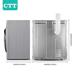 CTT 13 Lbs /3.5 Cu.Ft. Portable Clothes Dryer, 1500W Intelligent Compact Portable Tumble Clothes Laundry Dryer With Humidity Sensor - Gray