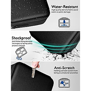 COOWPS Switch Carrying Case Compatible with Nintendo Switch and Switch OLED Model, with 21 Game Cards Storage Portable Full Protection Travel Case for Switch Console and Accessories, Black