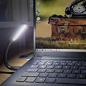 Kyfreshpower Flexible Mini USB LED Lamp Light Portable Night Light Compatible for Power Bank, Laptop, Notebook, Reading, Computer Keyboard USB Reading Light (8-Black)