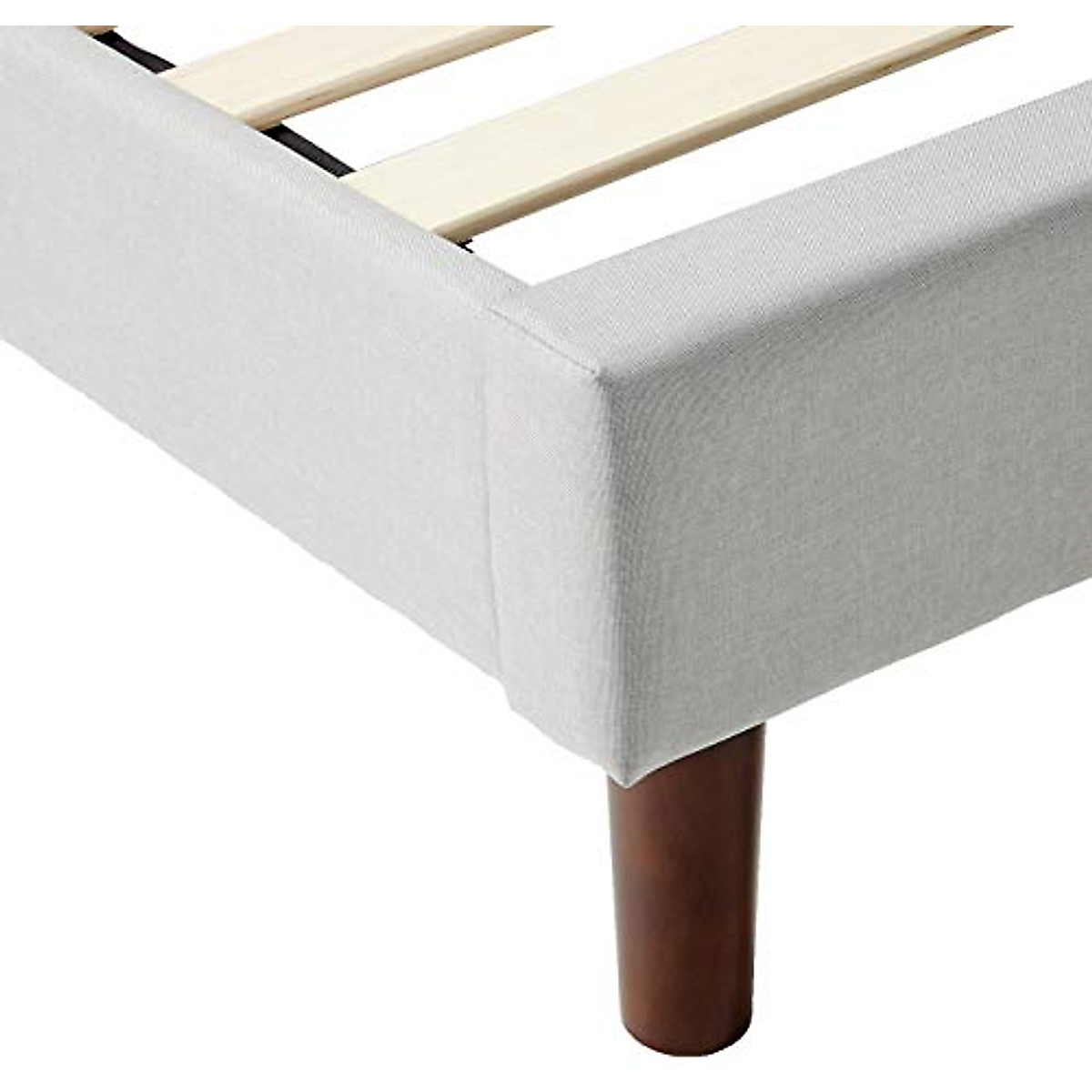 ZINUS Shalini Upholstered Platform Bed Frame / Mattress Foundation / Wood Slat Support / No Box Spring Needed / Easy Assembly, Light Grey, Full