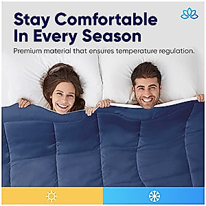 Equinox International, Two Way Cotton All-Season Navy Blue/Charcoal Grey Quilted Comforter - Goose Down Alternative - Reversible Duvet Insert Set - Microfiber Fill (350 GSM) (Queen 88 x 88 Inches)