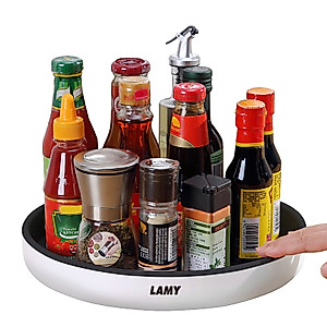 LAMY Lazy Susan Organizer Kitchen Accessories, 12 Inch Large Lazy Susan Turntable Kitchen Organization and Storage, Spice Rack Organizer for Cabinet Kitchen Decor