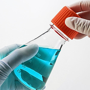 PEKYBIO Sterile Plastic Erlenmeyer Flask 125ml Graduated Flask with Vented Cap, Individually Wrapped, Pack of 12