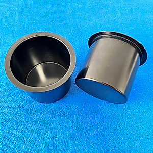 SEETOOOGAMES Jumbo Aluminum Drop-in Poker Table Cup Holder Insert (Pack of 2) (Black)