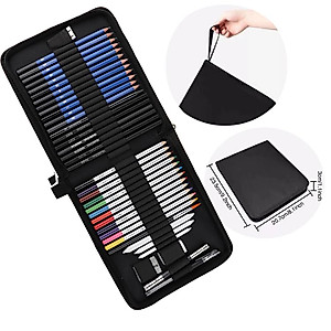 ELEAZAR 42 Sketch Sets, Professional Art Supplies, Colored Pencils, Graphite Pencils, Charcoal Pencils, Watercolor Pencils and Sketching Pencils for Artists, Adults, Teens and Beginners…