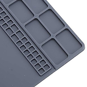 zjchao 9.8 x 13.8 Inch Electronics Repair Work Mat, Non-Slip Rubber Watch Repair Table Pad Watchmaker Maintenance Accessory for Watch Phone Laptop Electronic Repairs Gray
