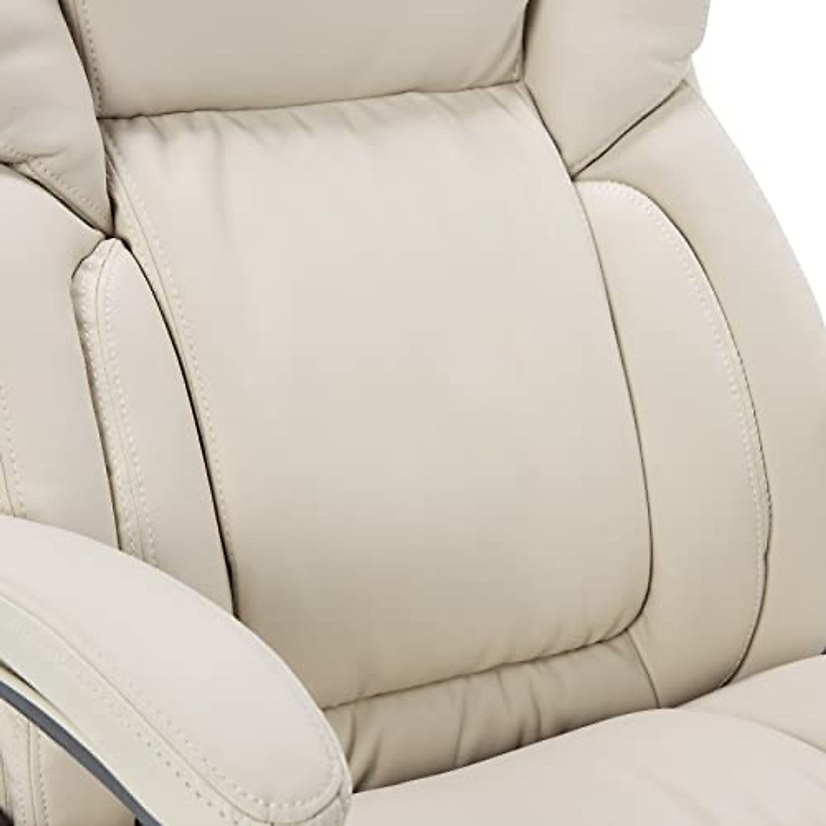 Serta Executive Office Adjustable Ergonomic Computer Chair with Layered Body Pillows, Waterfall Seat Edge, Bonded Leather, Ivory White