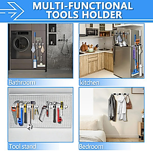 3-H Magnetic Broom Holder Wall Mounted 1 Pack, Strong Magnetic Broom Hooks, Heavy Duty Magnet Broom Organizer Wall Mounted,Anti-slip Utility Storage Tools Rack for Home Kitchen Workshop Laundry Garage