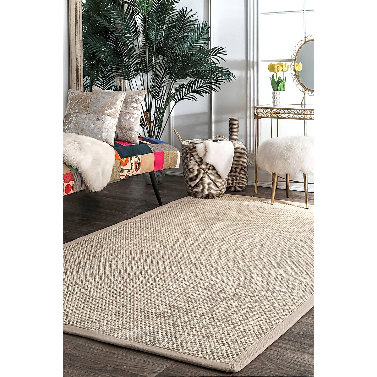 Arvin Olano Proper Sisal and Wool Area Rug, 6x9, Chino