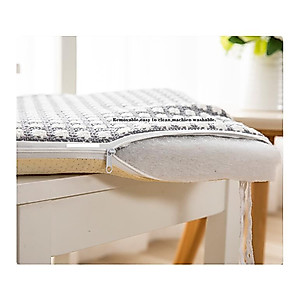 OLAMASA Chair Pad with Ties for Dining Chair Set of 4 Linen Thick Square Chair Cushions Non Slip Seat Cushion for Kitchen Living Room Office Chair Decor Washable (18x18x1.6 inch, Yellow)