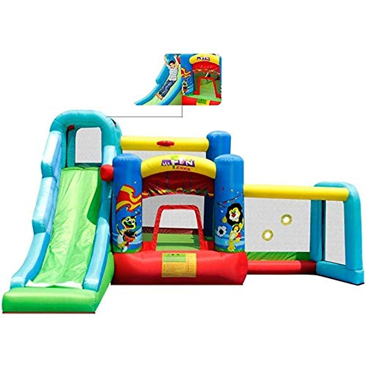 Inflatable Castle and Slide,S Children S Slides Outdoor Small Football Fields Children S Trampolines Square Playgrounds Children S Playpens Colors 450 360 245Cm