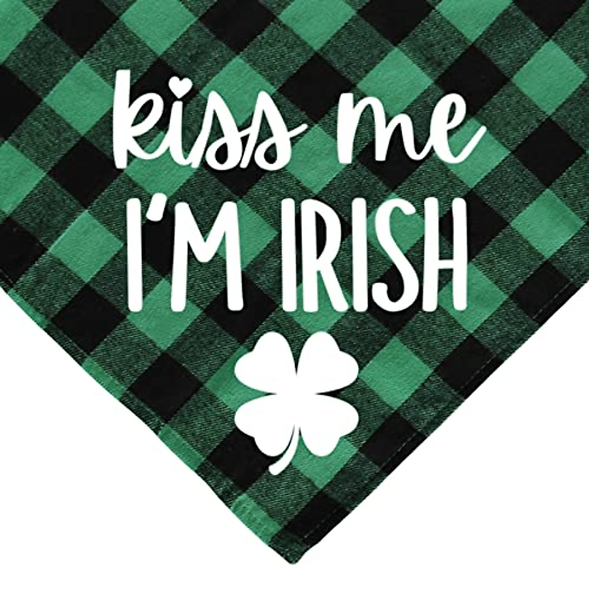 JOTFA St. Patrick’s Day Dog Bandanas, Plaid Dog Puppy St. Patrick’s Day Bandana Scarf for Small Medium Large Dogs Pets (Mom’s Lucky Charm & Kiss Me I’m Irish)