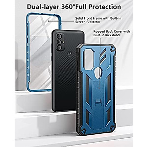 for Motorola Moto-G Power 2022 Case: Moto G Play 2023 Case Military Grade Heavy Duty Rugged Protection Shockproof Shell | Durable Dual-Layer Armor Design Tough Protective Cover Blue