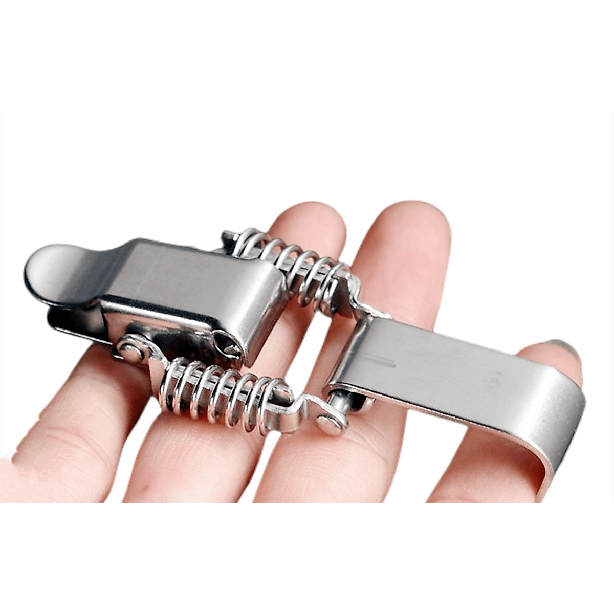 NOGRAX 2/4 PCS Cabinet Lock Box Hasp Case ，Integrated Stainless Steel 304 Spring Latch Catch Toggle Locks for Drawer Gate Door Durable Furniture Hardware w/Screws? Button (Color : 4PCS, (Color : 2pcs,