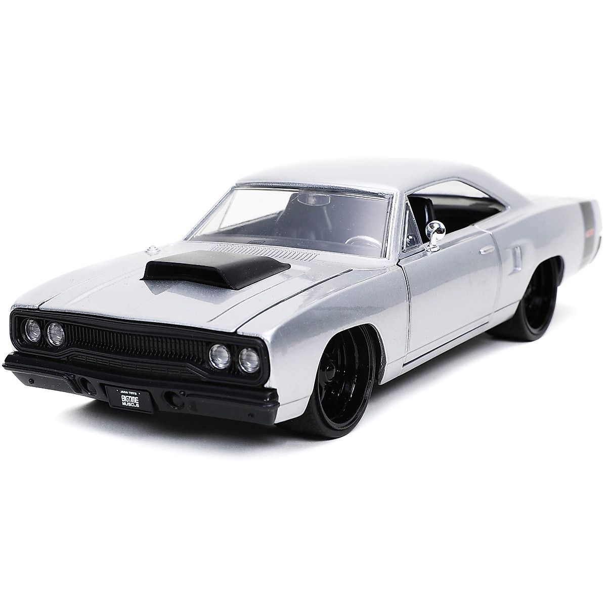 Jada Toys Bigtime Muscle 1:24 1970 Plymouth Roadrunner Die-cast Silver, Toys for Kids and Adults