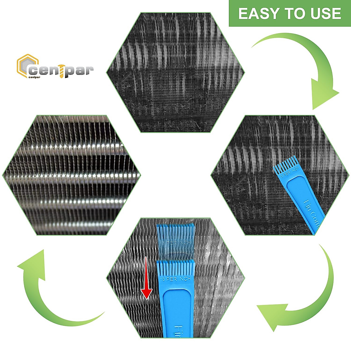 Cenipar FCR6 Ring Fin Comb Set Cleaning Brush Coil Condenser Brush Compatible with Air Conditioner