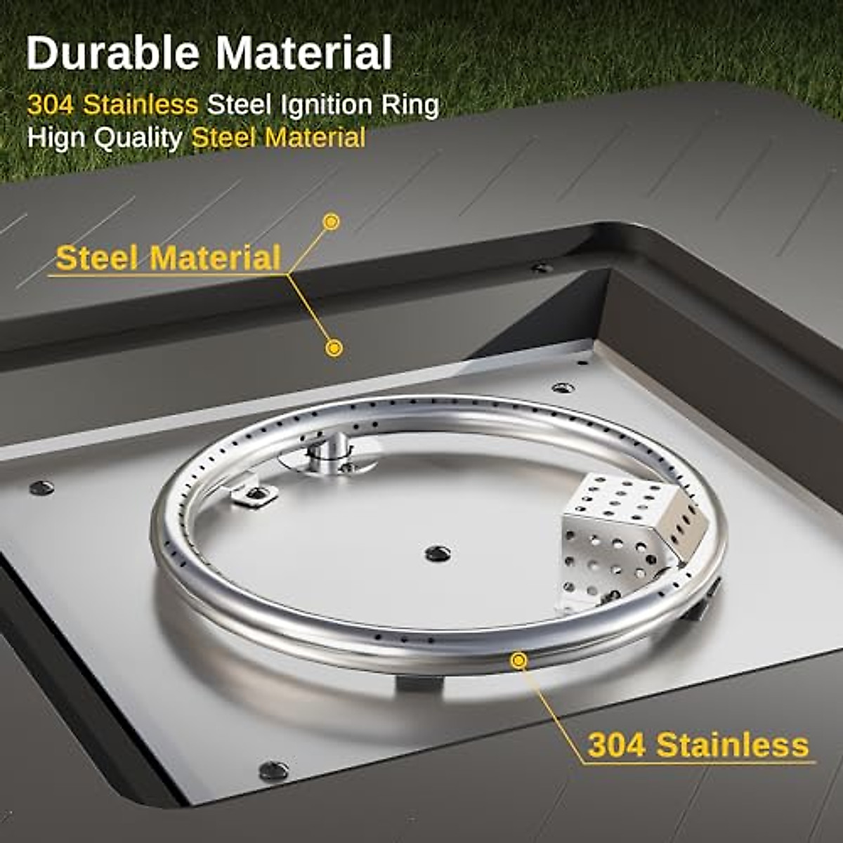 EAST OAK 32'' Propane Fire Pit Table, 50,000 BTU Steel Gas FirePit for Outdoor, Outside Patio Deck and Garden, CSA Certified Fire Table with Magnetic Lid, Cover-Storage Basket and Lava Rock , Black