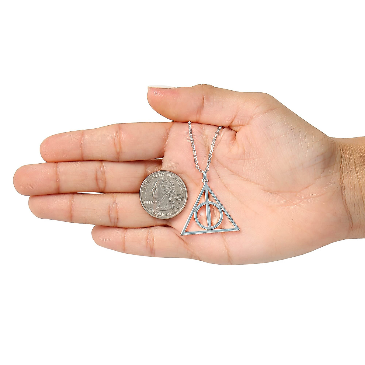 Harry Potter Womens Deathly Hallows Necklace - 18-inch Chain Necklace for Women Jewelry