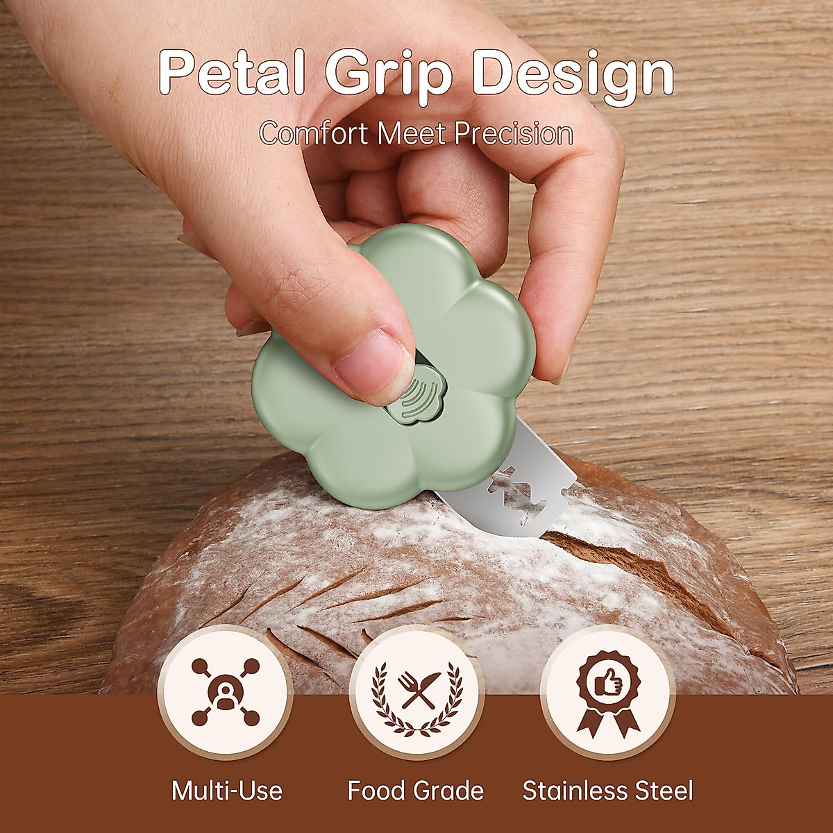 SCRZSZ Bread Lame,Bread Lame Dough Scoring Tool,Sourdough Scoring Tool,Lame Bread Tool Blades,Scoring Knife For Bread Baking,Contain 5 Razor Blades(Green)