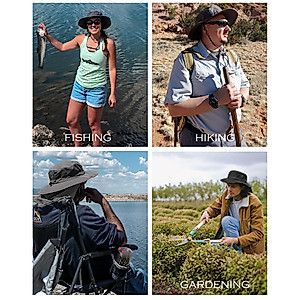 Camptrace UPF 50+ Sun Hats for Men Women Wide Brim Sun Protection Mesh Hat with Neck Flap Fishing Hiking Gardening Hats