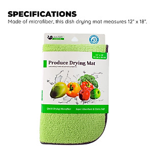 Jacent Microfiber Produce Drying Mat, 12 x 18 inch - 1 Pack