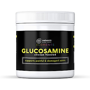 Nature's Pure Edge Original Extra Strength Glucosamine Dog and Cat Supplement Flavored with Real Chicken. Treats Painful and Damaged Joints. 170 gram Jar.