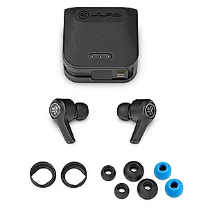 JLab JBuds Air Executive True Wireless Bluetooth Earbuds + Charging Case - Black - C3 Calling with Dual Microphones - Long Travel Playtime - Bluetooth 5.0 Connection - 3 EQ Sound Settings