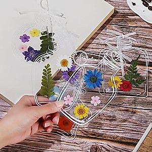 5 Large PET Bookmarks Book Accessories Transparent Dried Flower Bookmarks, Creative Handmade Flower Bookmarks,Unique Gifts for Readers
