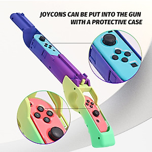 HEATFUN Game Controller Compatible with Nintendo Switch Games Wolfenstein 2: The New Colossus, Big Buck Hunter Arcade - Switch and Other Games - Purple Yellow (1 Pack)